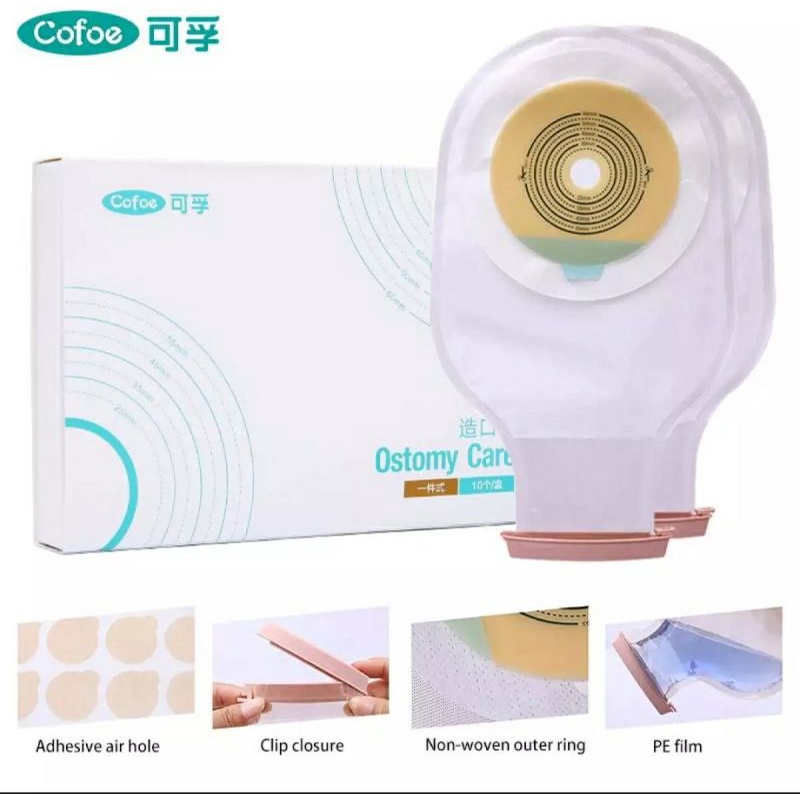 Jual (1 BOX / 10 Pcs) Colostomy Bag/Kantong Kolostomi Dewasa COFOE ...