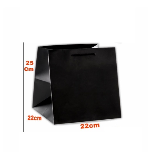Jual LOVING HOME - Paper Bag Hitam Black Kantong Goodie Bag Craft Hitam ...