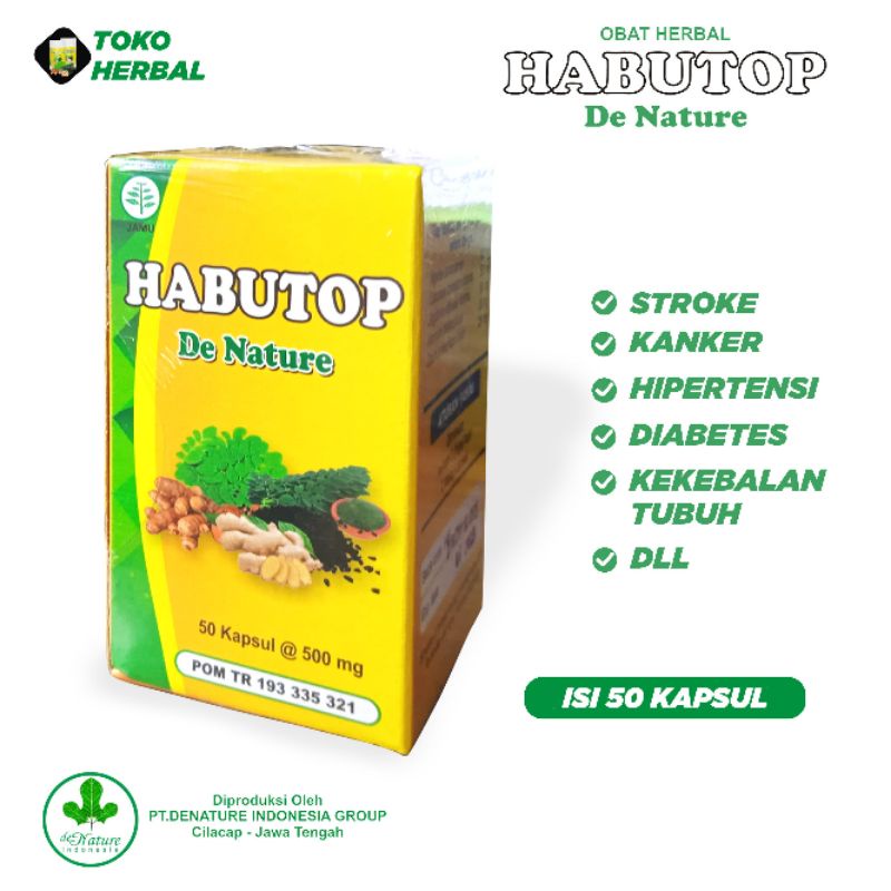 Jual Obat habutop, Habatop herbal isi 50 kapsul,untuk Stroke,Kanker ...