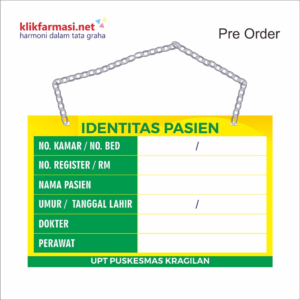 Jual Papan Identitas Bed Pasien, Identitas Pasien, Akrilik Identitas ...