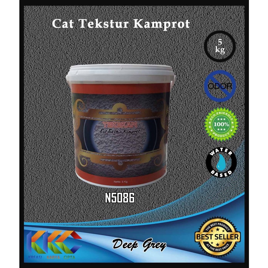 Jual Cat Tekstur Dinding Kamprot 5 Kg - Tekskam N Deep Grey | Shopee ...