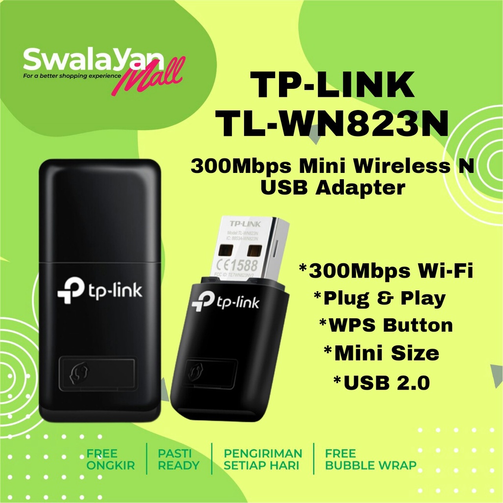 Jual TP-LINK TL-WN823N 300Mbps Mini Wireless N USB Adapter | Shopee Indonesia