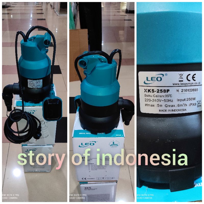 Jual Pompa Air Celup Sedot Kolam Air Banjir LEO XKS - 258P 250 Watt Tersedia Non Otomatis dan ...