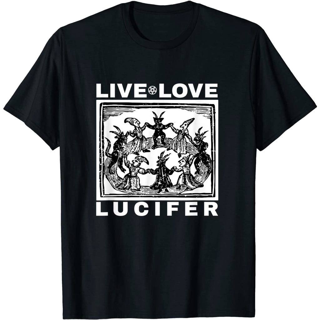 Jual KAOS Hail Satan Live Love Lucifer With Dancing Demons T-Shirt ...