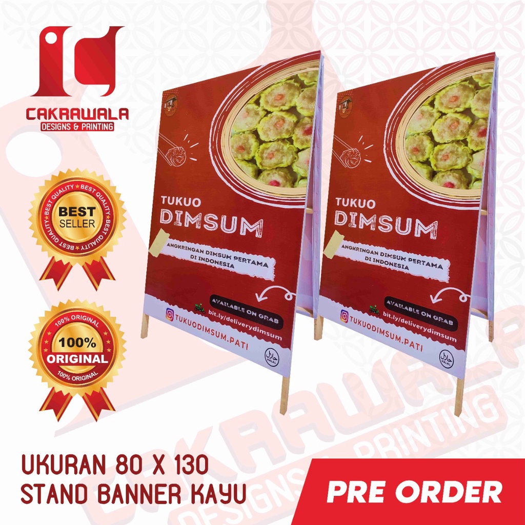 Jual STAND BANNER KAYU UKUAN 80 X 130 - SEGITIGA BANNER RANGKA KAYU ...