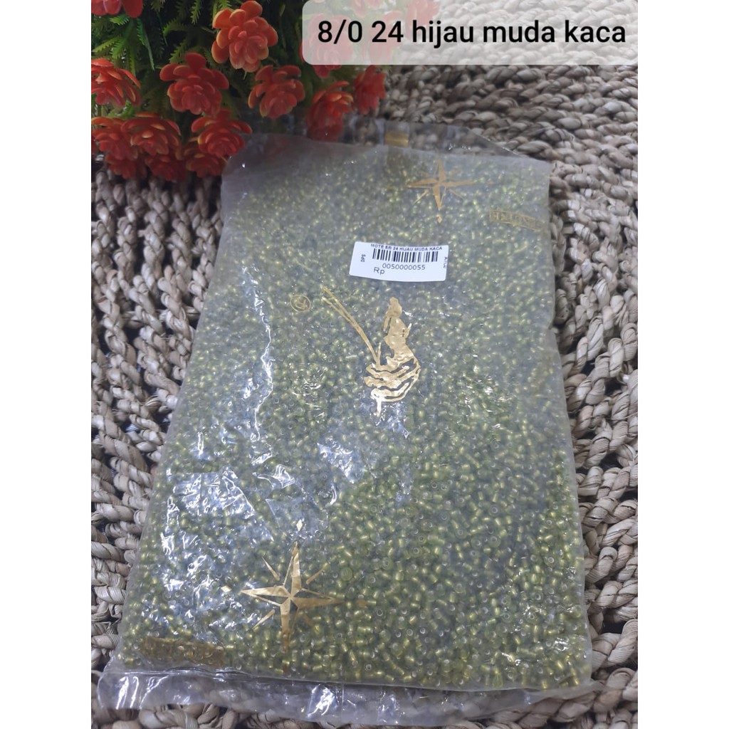 Jual 450GR MOTE JOY PASIR 8/0 24 HIJAU MUDA KACA / MOTE MANIK PAYET ...