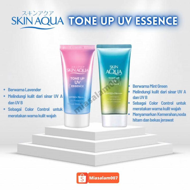 Jual SKINAQUA TONE UP UV ESSENCE SPF 50 PA++++ 40 Gr - ROSE - LAVENDER - MINT GREEN Latte Beige ...