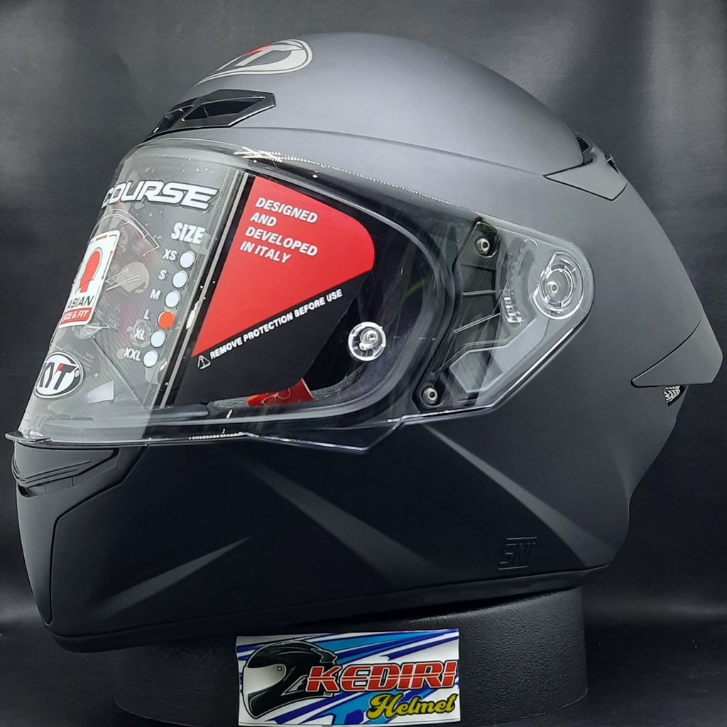 Jual Helm KYT TT COURSE plain solid ttc polos black doff white gorilla grey anthracite paket ...