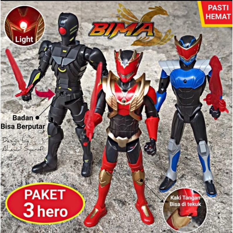 Jual Mainan Anak Action Figures Karakter Superheroes Robot BIMA Paket ...