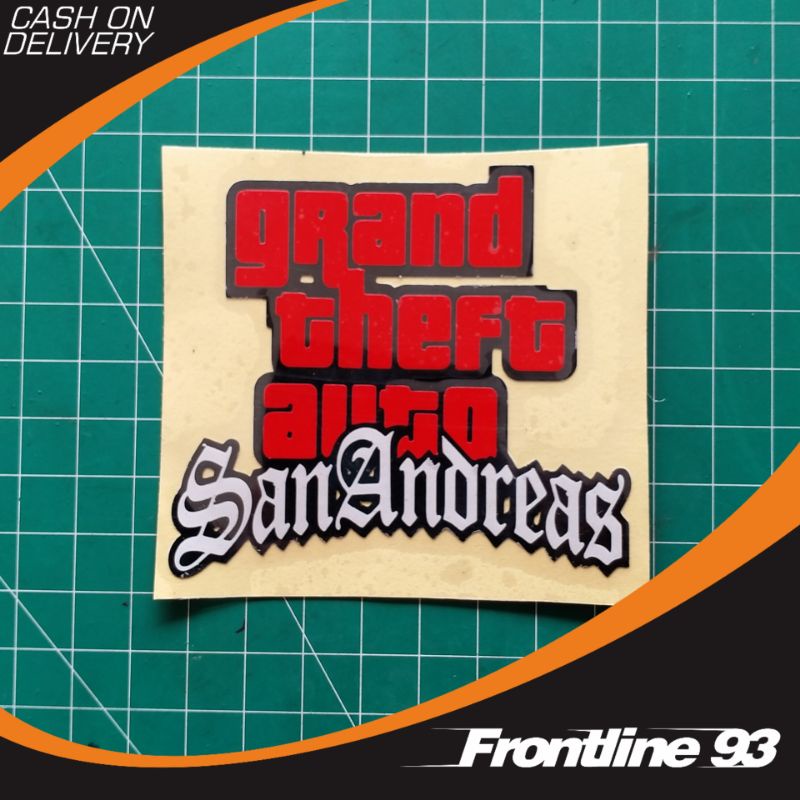 Jual Cetak Cutting Sticker Logo Grand Theft Auto San Andreas GTA Custom ...