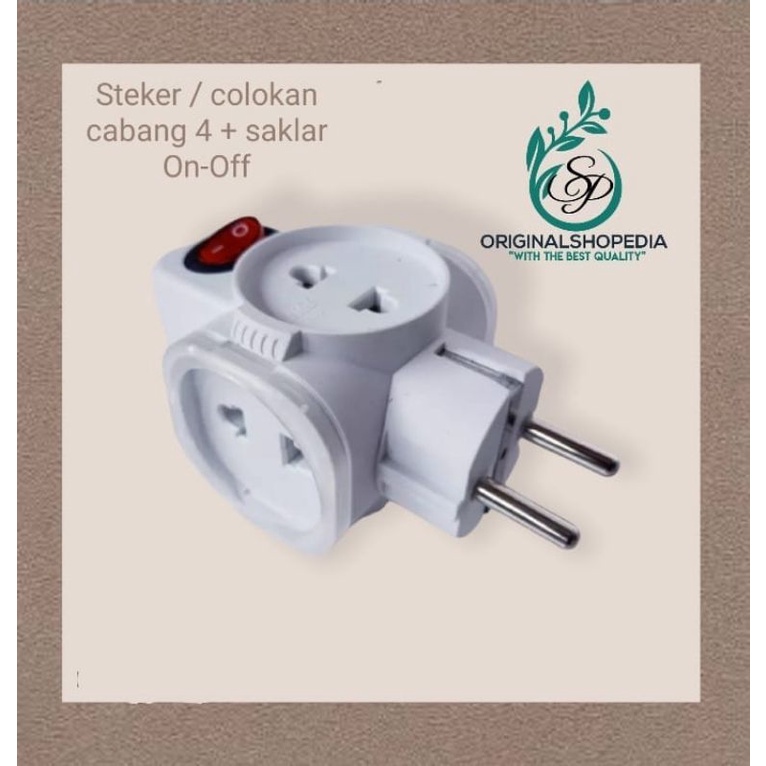 Jual STEKER T LUBANG 4 SAMBUNGAN T LISTRIK 4 LUBANG GEPENG BULAT ...