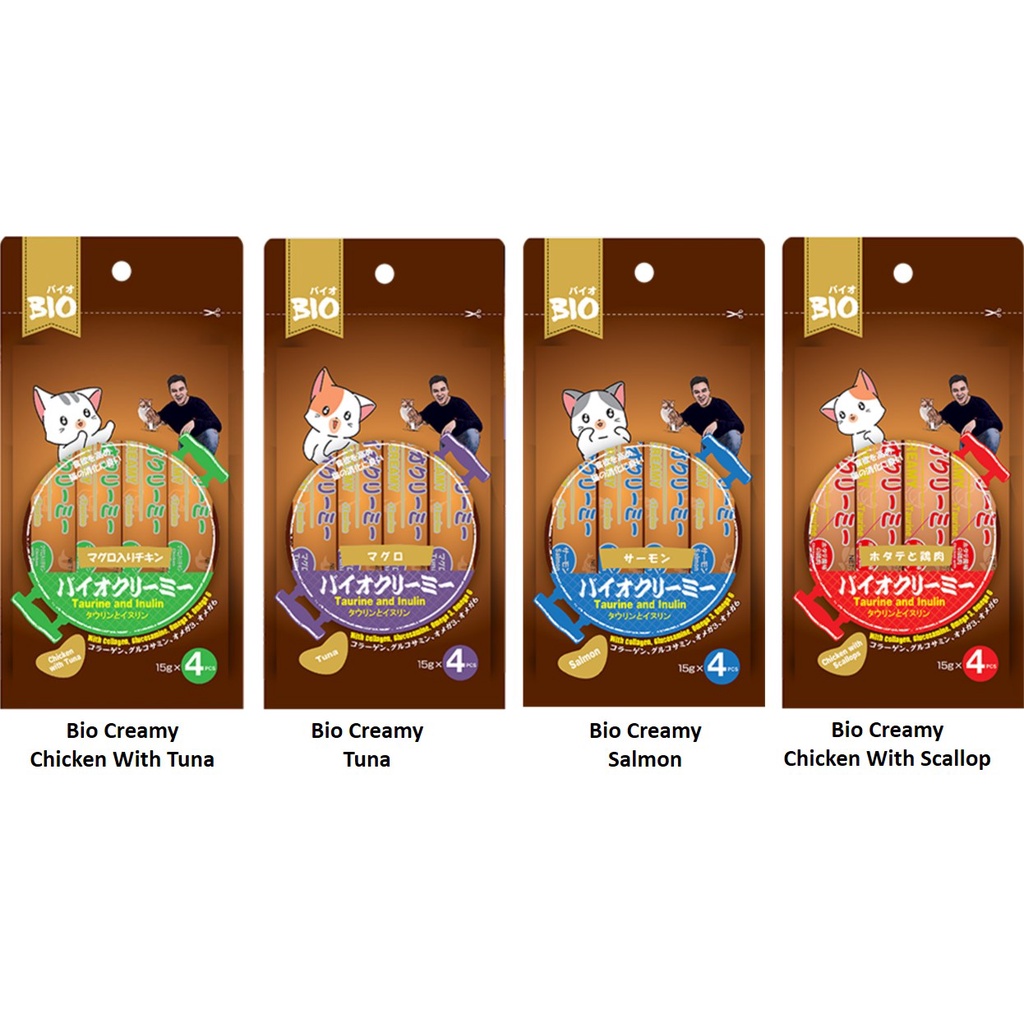 Jual BIO CREAMY Cemilan Kucing Snack Treat Cat 4 X 15GR | Shopee Indonesia