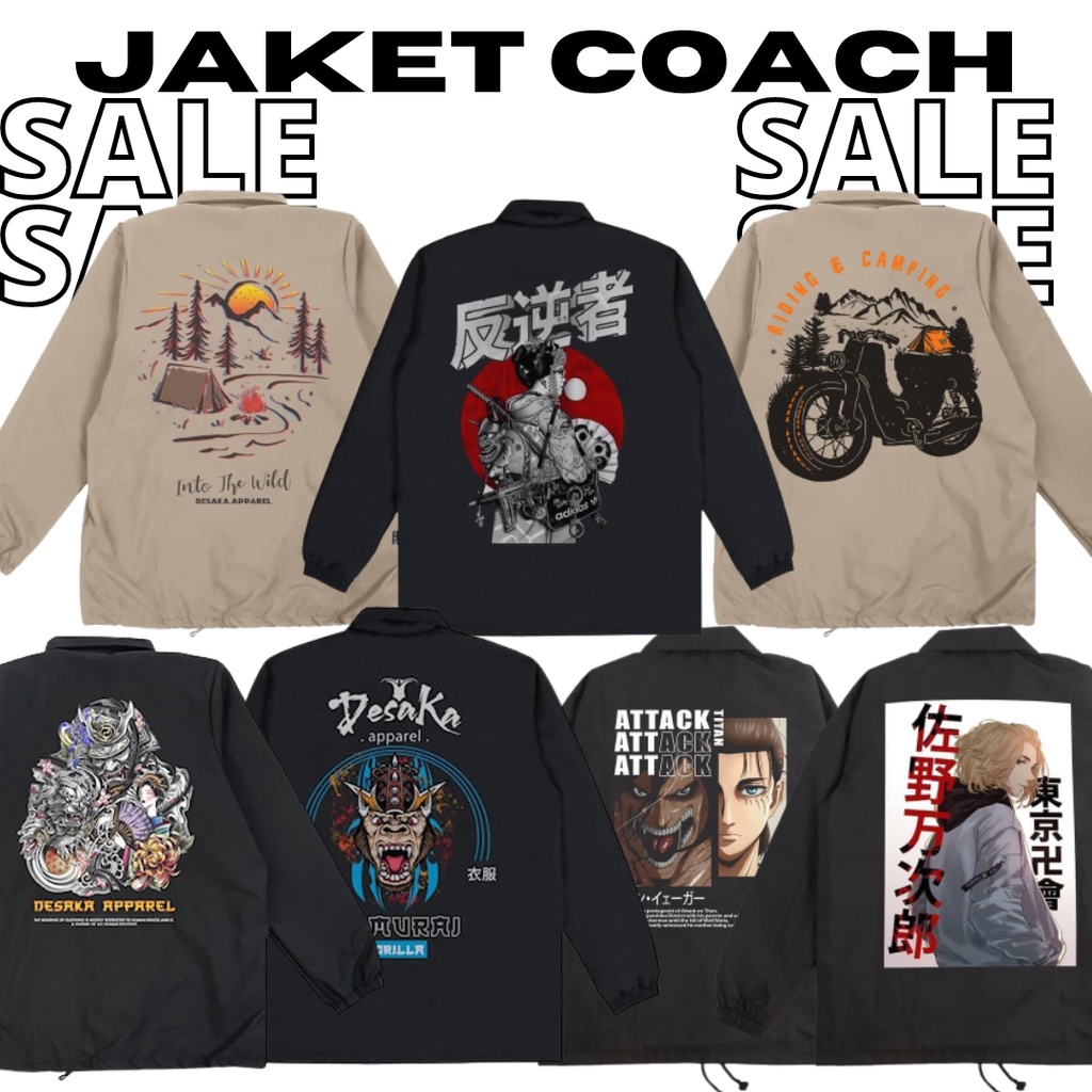 Jual JAKET COACH HITAM PRIA MURAH TERBARU jaket parasut / JAKET COACH ...
