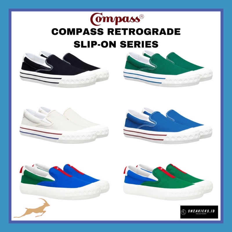 Jual [ORIGINAL] SEPATU COMPASS RETROGRADE SLIP-ON | Shopee Indonesia
