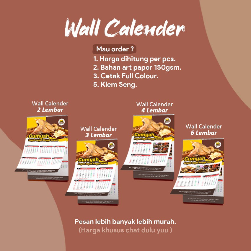 Jual lovelyajmi x papernicus - Kalender Dinding (1 lembar isi 4 bulan ...