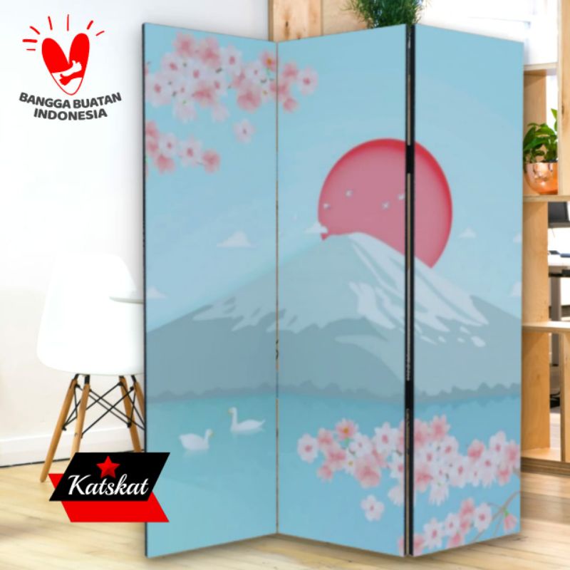 Jual Sketsel lipat 3 panel room divider trifold penyekat ruangan ...