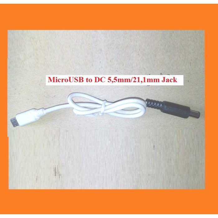 Jual Micro USB Male Connector to DC 5.5mm - 2.1mm Barrel Jack plug male ...