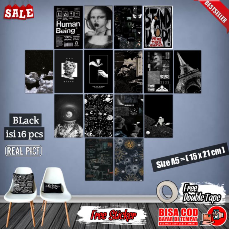 Jual Poster Dinding Aesthetic 1 Paket isi 16 Pcs Gambar HD | Poster ...