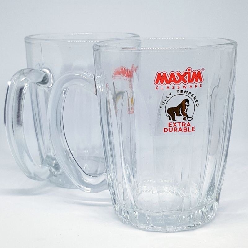 Jual Gelas Kaca Gagang Maxim Cangkir Kopi Gelas Teh Manis Dingin Panas 340ml | Shopee Indonesia