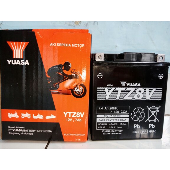 Jual Aki kering YUASA YTZ8V | Xmax R25 CBR 250 KLX MT25 12v 7Ah | Shopee Indonesia
