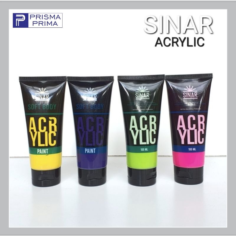 Jual Cat Lukis Akrilik SINAR Soft Body Acrylic Paint 100 ml Kanvas ...