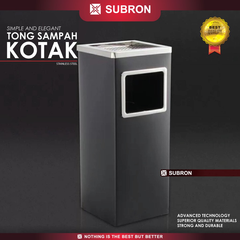 Jual SUBRON Tong Sampah Kotak Hitam Silver Tempat Wadah Stainless Steel ... Jual SUBRON Tong Sampah Kotak Hitam Silver Tempat Wadah Stainless Steel ...