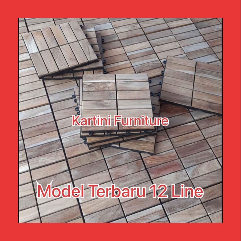 Jual lantai kayu outdoor bongkar pasang decking tile lantai kayu jati ...