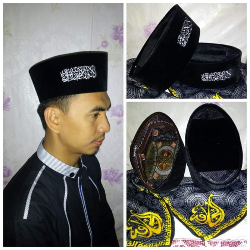 Jual Peci Tauhid Peci Nasional Songkok Nasional Kopiah Hitam Murah | Shopee Indonesia