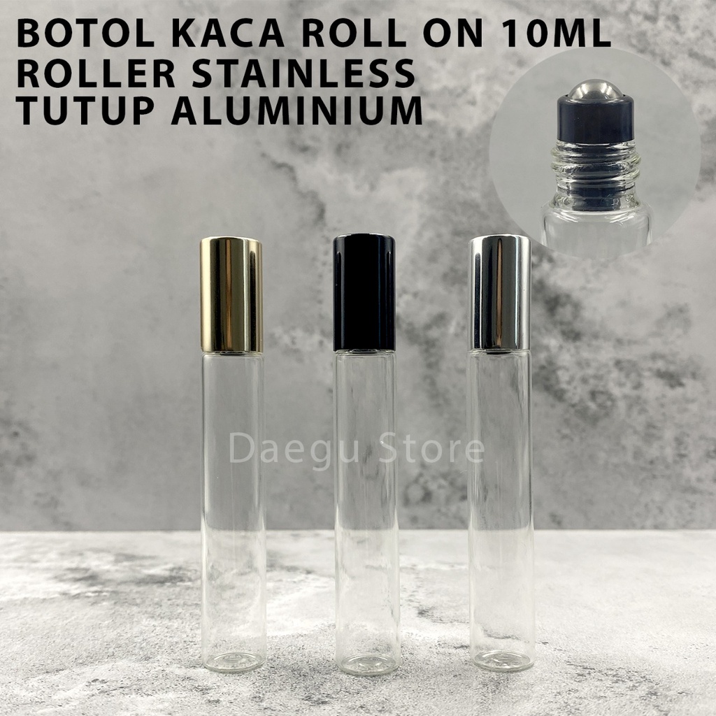 Jual Botol Roll On 10ml Kaca Transparan Roller Stainless - Parfum ...