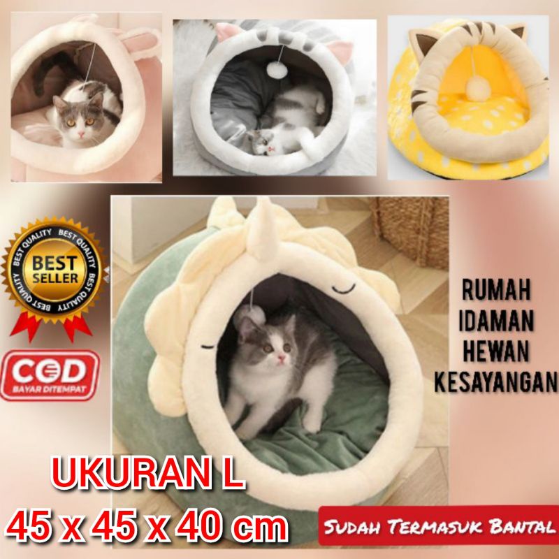 Jual Rumah kucing BESAR UKURAN L tempat tidur kucing anjing lucu house ...