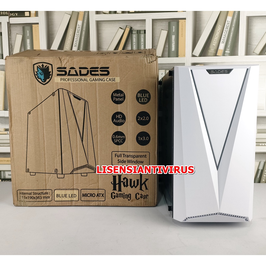 Jual PC Case Casing Gaming Casing Sades Hawk MIcro ATX Putih Casing ...