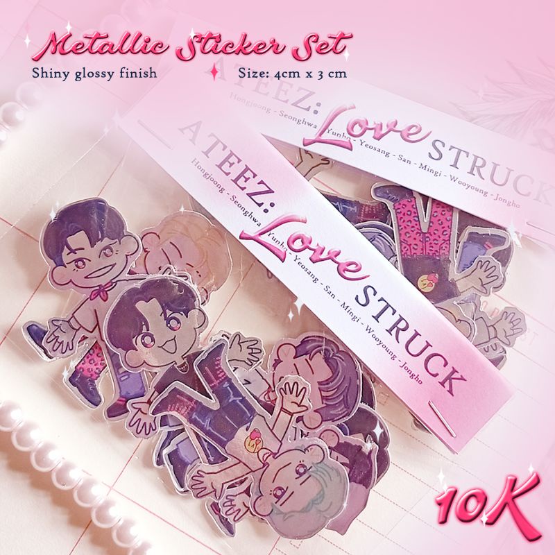 Jual Fanmade ATEEZ: Love Struck Metallic Sticker | Shopee Indonesia