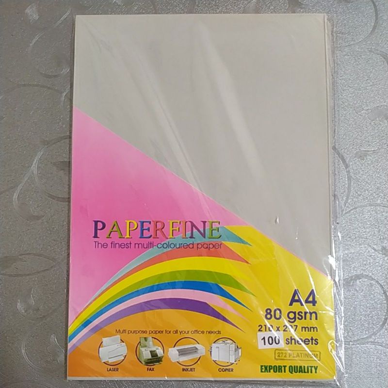 Jual Kertas Paperfine A4 80 Gram 100 Sheet - Kertas HVS Warna | Shopee ...