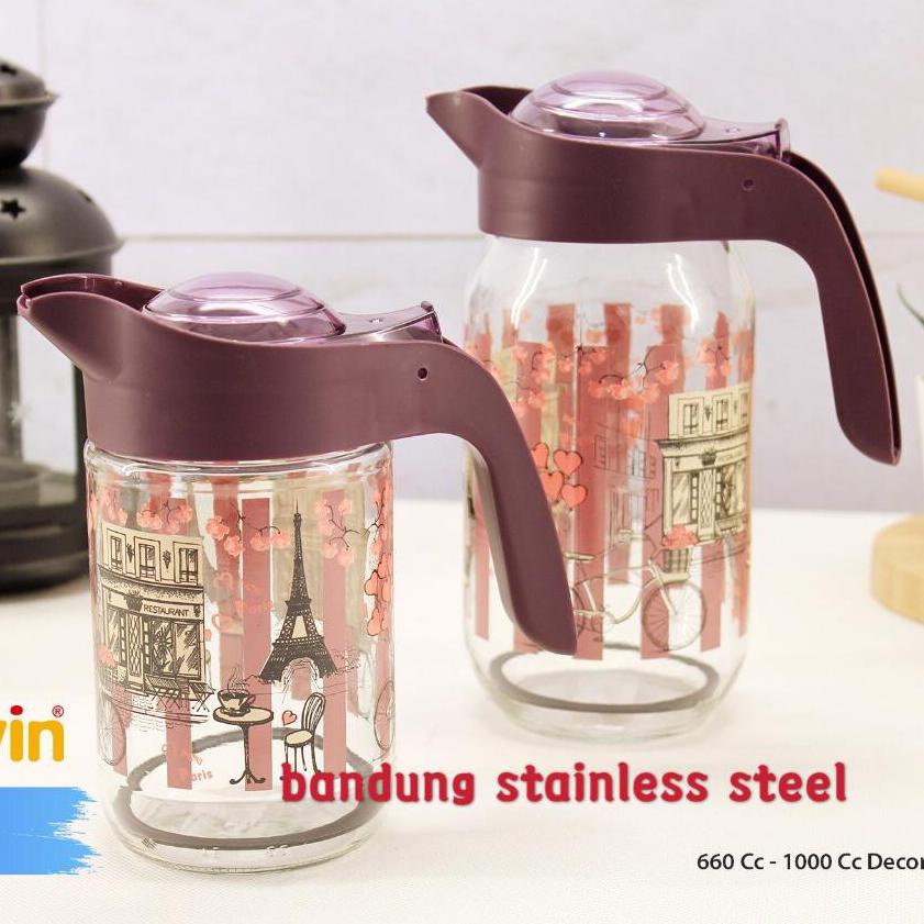 Jual water jug kaca pitcher tempat minum air tea pot 660ml 1100ml ...
