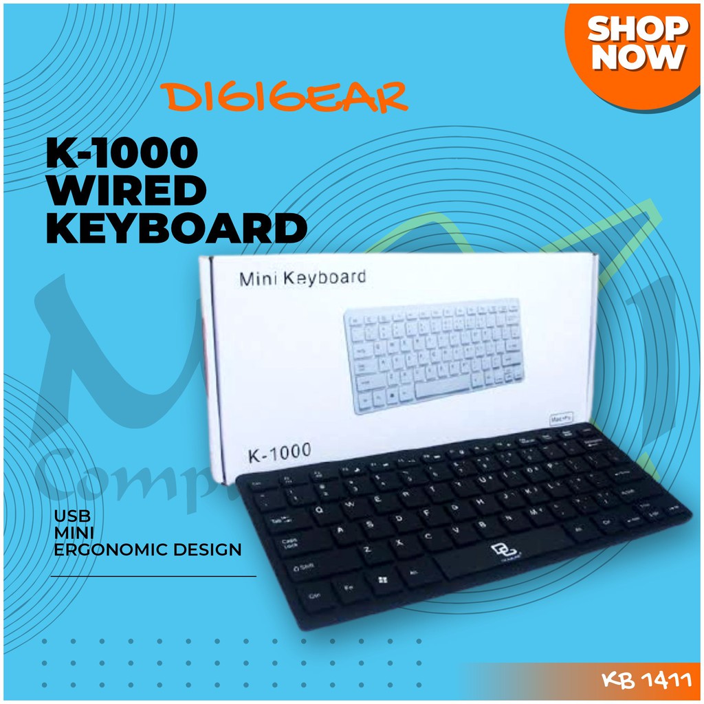 Jual Digigear K-1000 Ergonomic Design Mini Wired USB Keyboard | Shopee ...