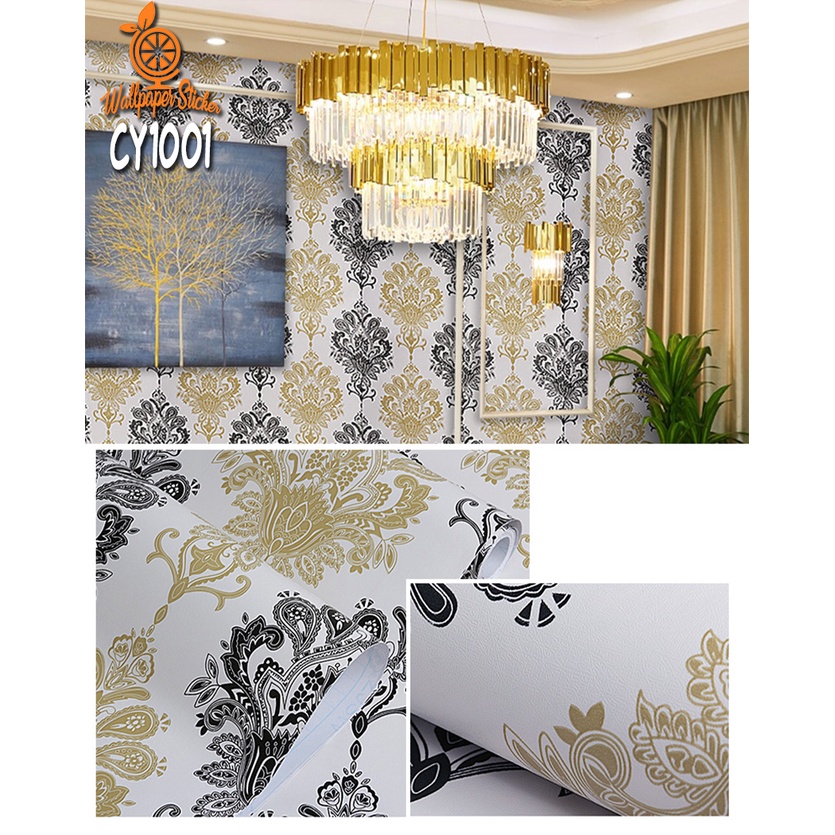 Jual COD Wallpaper Dinding Motif 3D Batik Aestetik WallStiker Dinding Premium Kamar tidur dan ...