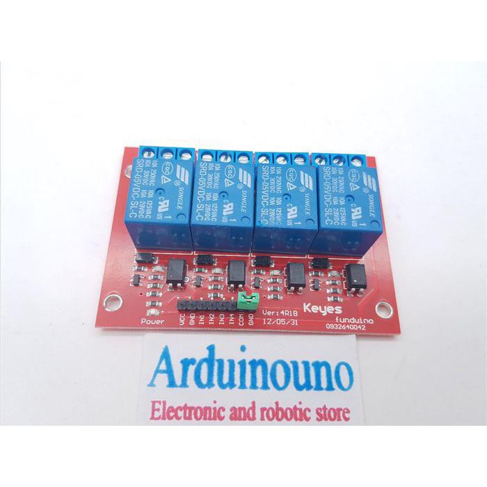 Jual 4 CHANNEL RELAY MODULE RED 5V high quality keyes brand mark ...