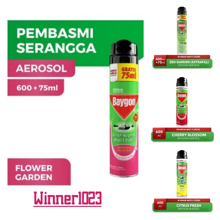 Jual BAYGON Aerosol obat nyamuk semprot 600ml Obat nyamuk semprot ...
