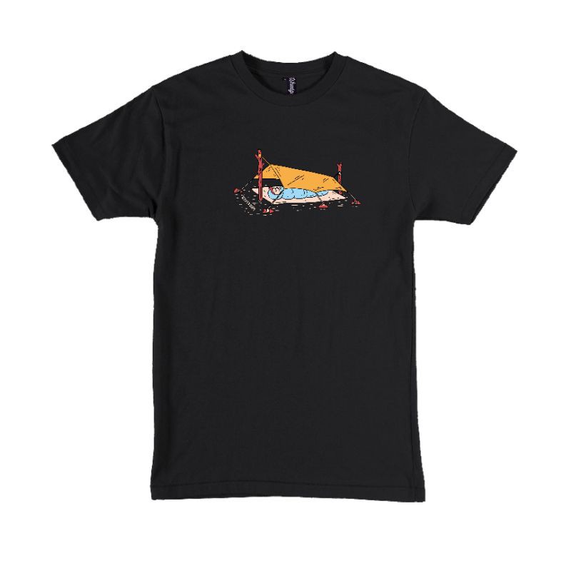 Jual Wheelger Tarptent Tshirt - Black (KAOS GUNUNG) | Shopee Indonesia