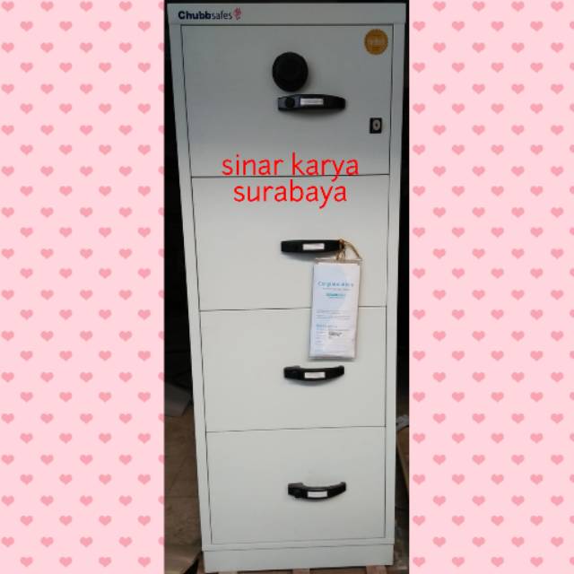 Jual Fireproof Filling Cabinet CHUBB Safes 4 drawers BARU kabinet tahan ...