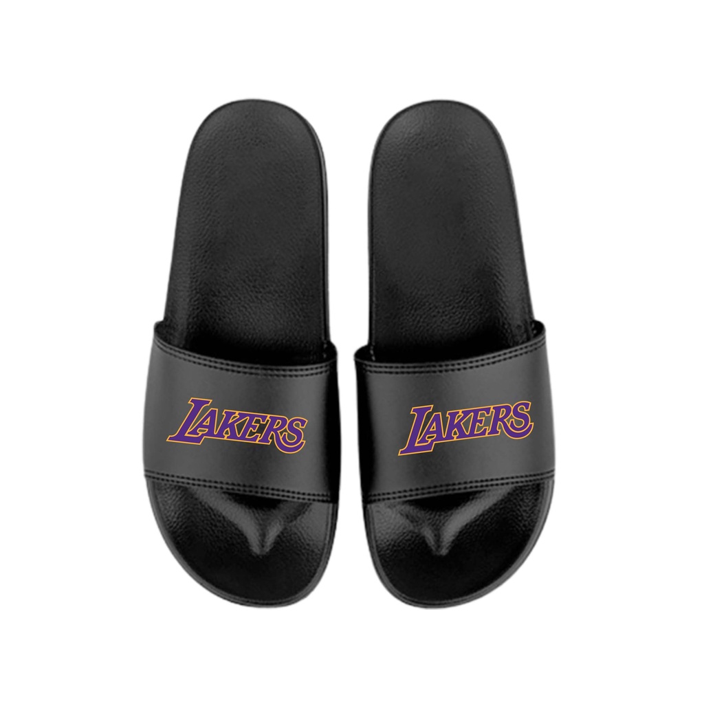 Jual Sandal Slide Club Basketball Lakers Black | Shopee Indonesia