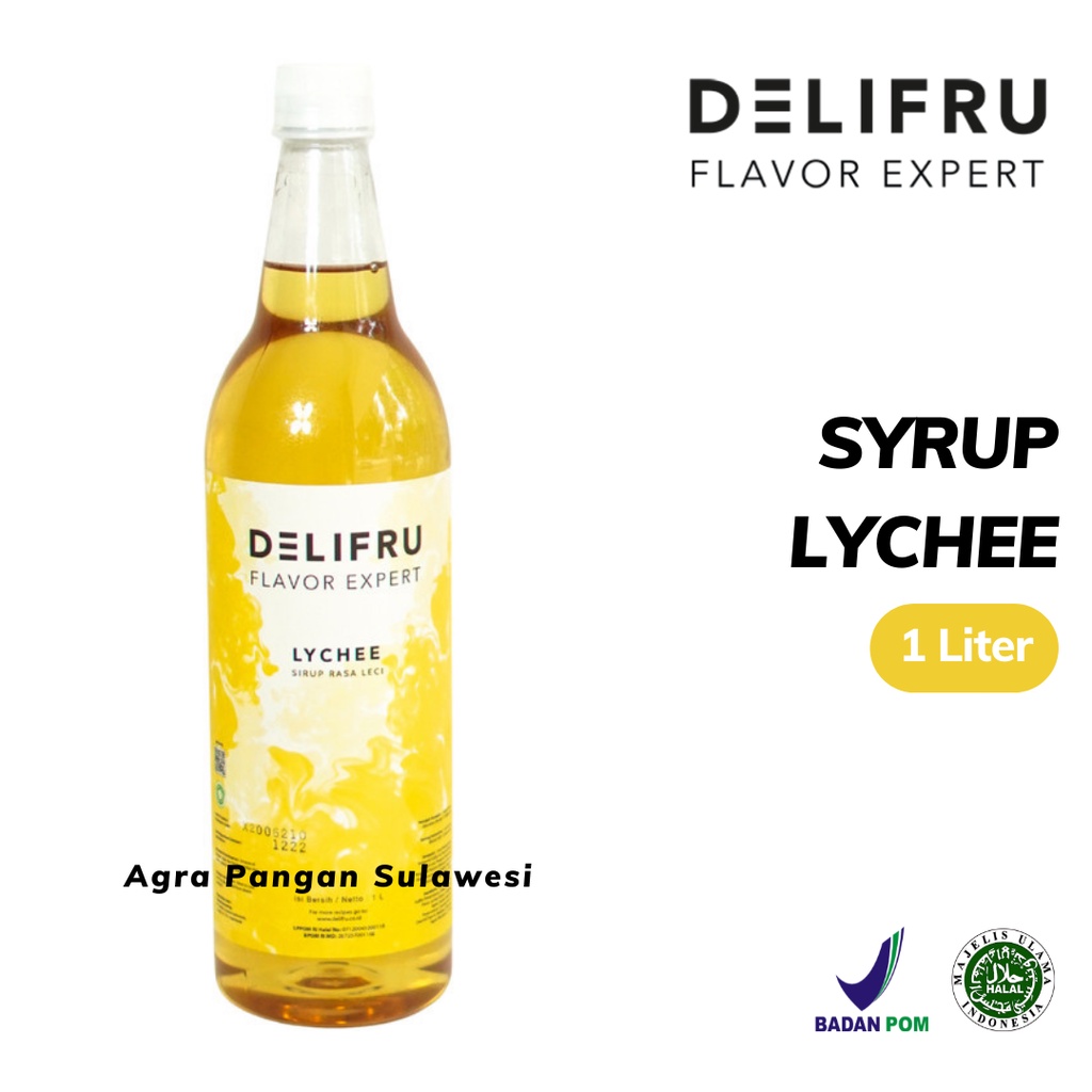 Jual Syrup LYCHEE Delifru | Sirup Leci Premium 1 L 1000 ml | Flavor ...