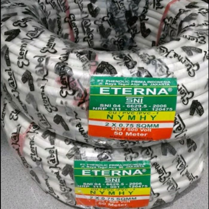 Jual Kabel Eterna NYMHY 2x0,75 50mtr (Serabut) | Shopee Indonesia