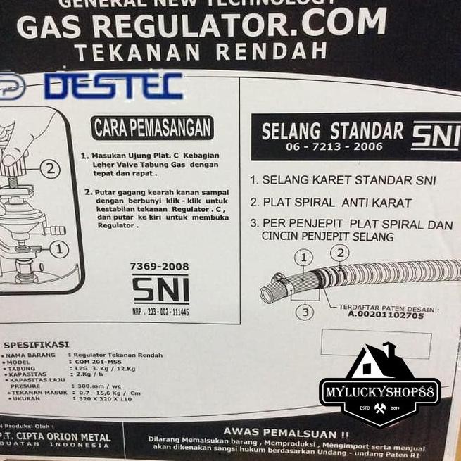 Jual I10W Regulator Gas Com-201-MSS / COM 201MSS Paket Meter dan Selang ...