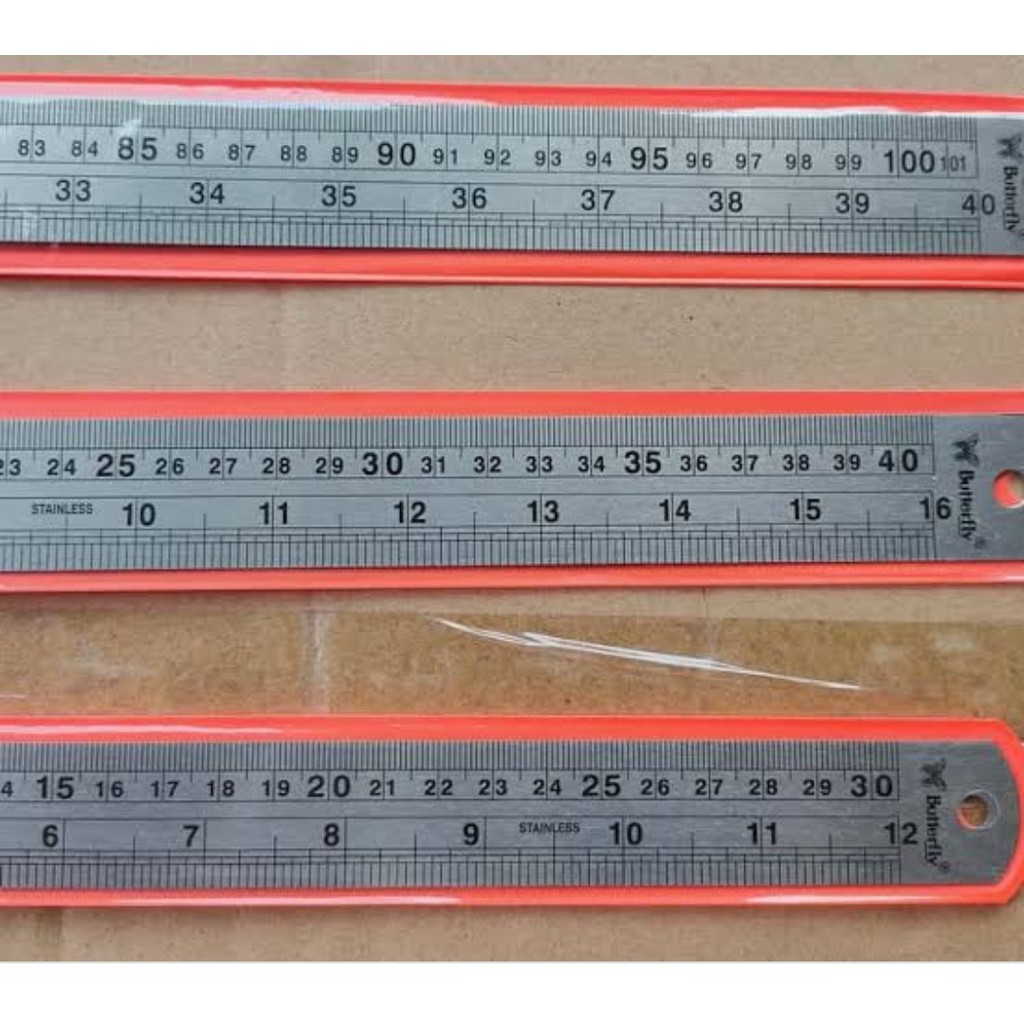 Jual penggaris besi 30 cm butterfly | Shopee Indonesia