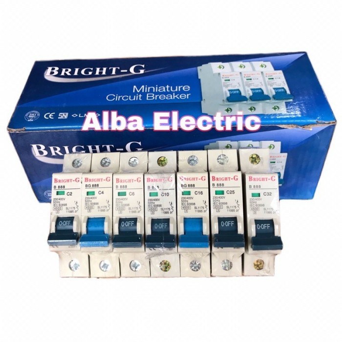 Jual MCB BRIGHT-G 1Phase 2A, 4A, 6A, 10A, 16A, 20A, 25A, 32A | Bright G MCB NEW BG | Shopee ...