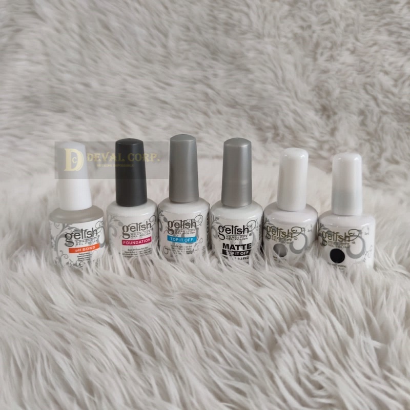 Jual Gelish PH Bond Foundation Top Coat Matte White Putih Black Hitam ...