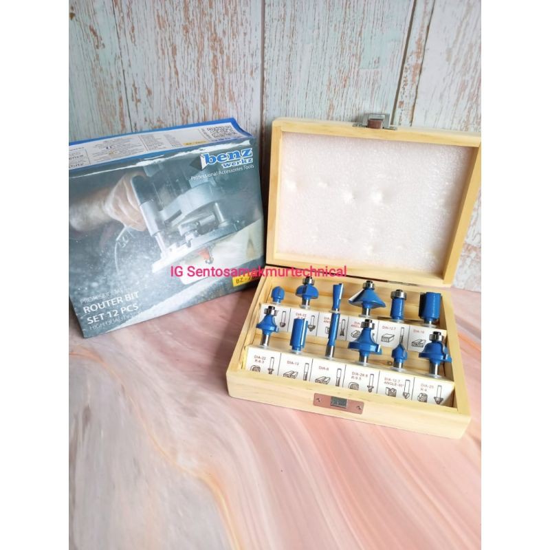 Jual BENZ 12 PCS Mata Router Trimmer Profil Kayu Bit Set 12pcs | Shopee ...