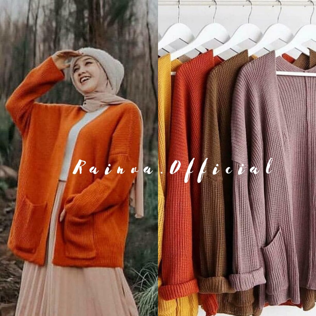 Jual LAVELA CARDIGAN RAJUT OVERSIZE TEBAL 7 GAUGE CARDY OUTHER BASIC ATASAN WANITA | Shopee ...