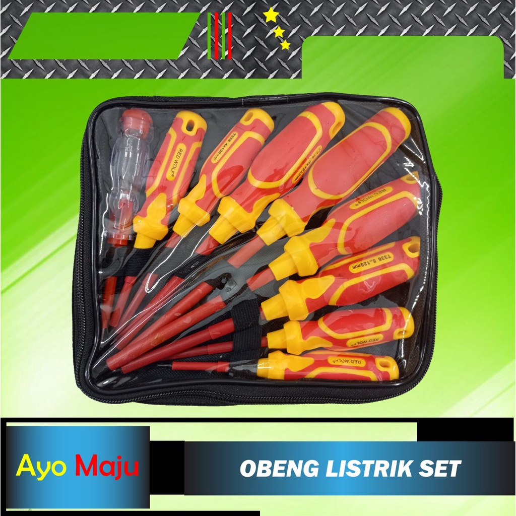Jual Obeng Listrik Set 6pcs 1000V MAGNET / Insulation ScrewDriver Set 6 ...